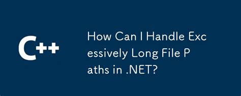 如何處理 Net 中過長的檔案路徑？ C Php中文網