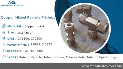 Copper Nickel Ferrule Fittings Cuni Tube Fitting Supplier India