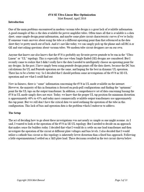 6v6 Se Ul Bias Optimization Pdf