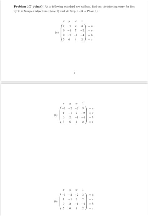 solved problem 3 7 ﻿points as to following standard row