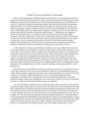 Week Docx Health Care Access And Quality As A Determinant There Are Many Determinants In