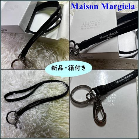 【当店一番人気】 新品・箱付き【メゾンマルジェラ】ロゴ レザー ネックストラップ ブラック ストラップ Fondazione1563it