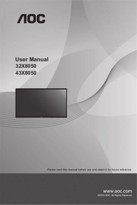 User Manual AOC 32X8050 English 41 Pages