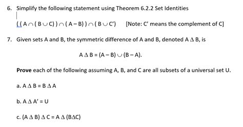 Solved Simplify The Following Statement Using Theorem 622