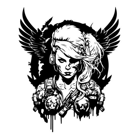 Military Girl Army Logo Illustration Is Perfect For Businesses That