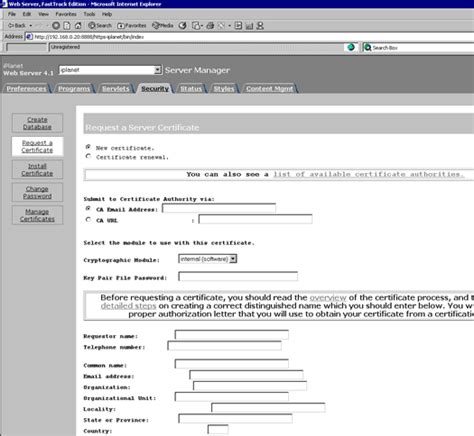 CSR Generation IPlanet 4 X SunONE Application Server 6 X LeaderSSL