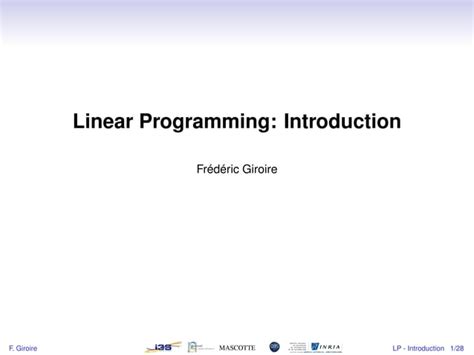 Slides Linear Programming Introductionpdf