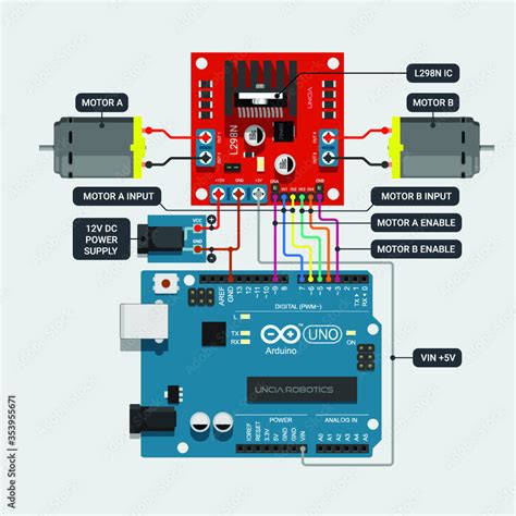 Arduino With L N Motor Driver Ic Stock Vector Adobe Stock