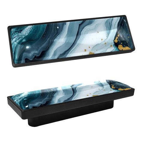 Hemakayy 4 Pack 36 Decorative Cabinet Knobs Abs Glass Rectangle Elegant Drawer Handles For