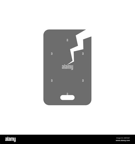 Broken Phone Vector Icon Smartphone Screen And A Crack Symbol Stock