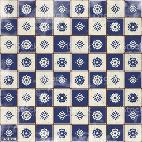 블루 포르투갈 타일 패턴 지저분한 배경 아줄레호스 패션 인테리어 디자인 타일 0명에 대한 스톡 벡터 아트 및 기타 이미지 0명 곤색 골동품 Istock