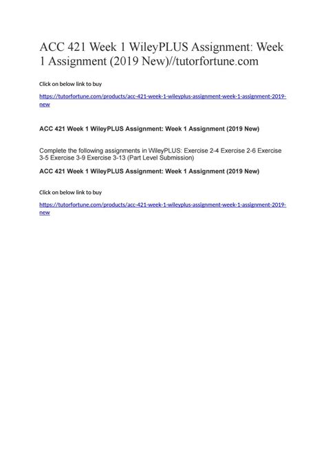 Acc 421 Week 1 Wileyplus Assignment Week 1 Assignment 2019 New