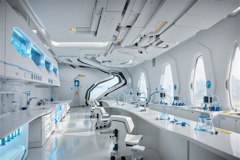 Premium Ai Image Minimalist Futuristic Science Lab