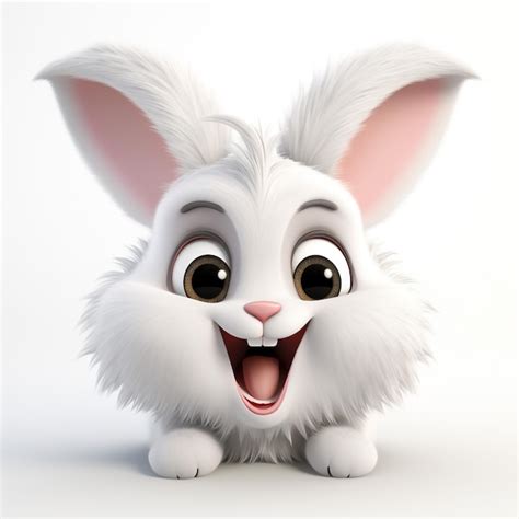 Premium Photo A 3d Cartoon Closeup Portrait Of Bunny With Compassion Expression