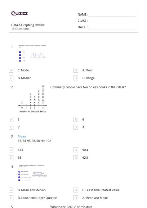 Data And Graphing Worksheets For Th Class On Quizizz Free