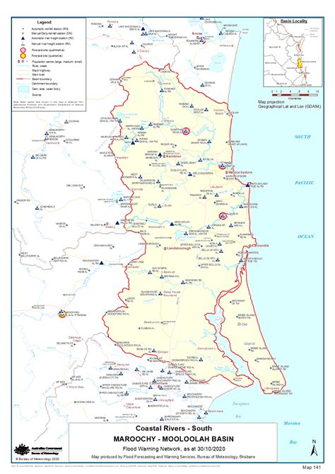 Queensland Maroochy Mooloolah Rivers Map