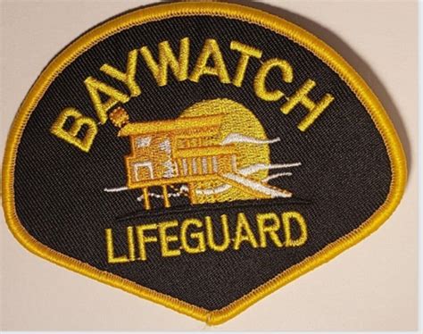 Patch Baywatch Lifeguard Navy Blue Yellow Iron On Embroidered Etsy