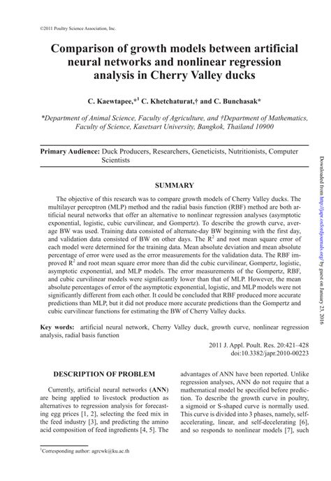 pdf comparison of growth models between artificial neural networks
