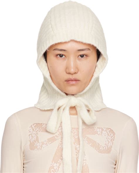 Sandy Liang Off White Bonnet Balaclava Sandy Liang