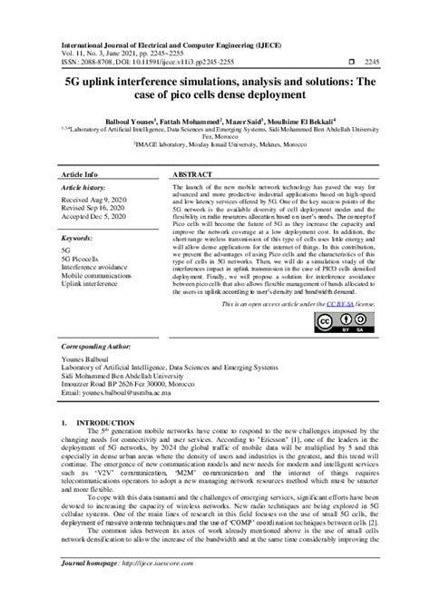 Pdf 5g Uplink Interference Simulations Analysis And Solutions The Case Of Pico Cells Dense