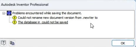 "The system cannot find the path specified" when trying to save specific Inventor files stored ...