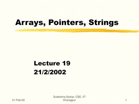 Ppt Arrays Pointers Strings Powerpoint Presentation Free Download