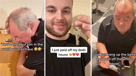 Emotional Moment Dad Breaks Down After Son Pays Off His Mortgage So He