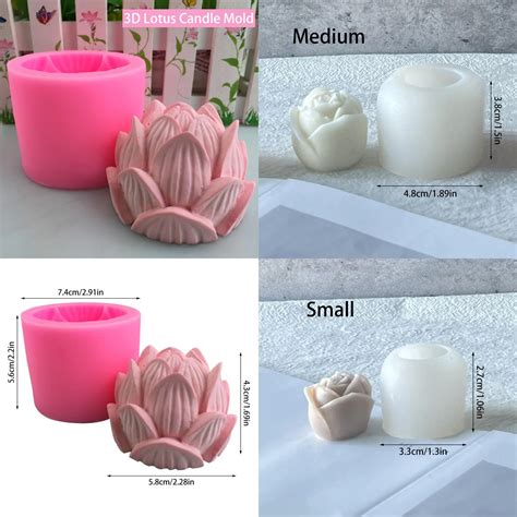 아로마 테라피 촛불 실리콘 금형 3d 연꽃 모양 비누 실리콘 금형 Diy 모란 공예 장식 금형 홈 장식 선물