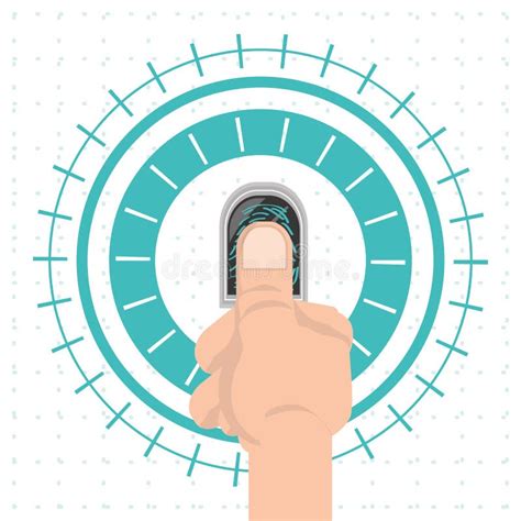 Fingerprint Authentication Digital Technology Connection Stock Vector