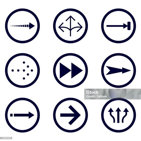 Direction Arrows Vector Collection Set Different Black Arrow Icon Vector Collection Stock