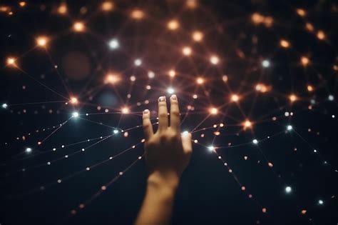 Premium Photo Photo Hand Of Touching Network Connecting The Human