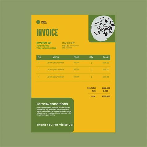 Invoice Template Design 36751090 Vector Art At Vecteezy