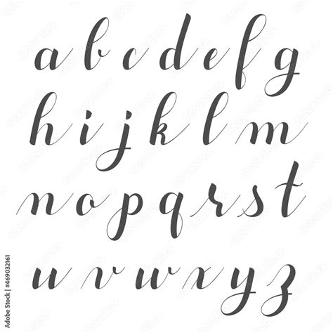 Vecteur Stock Calligraphy Alphabet Handwritten Font Manuscript Abc