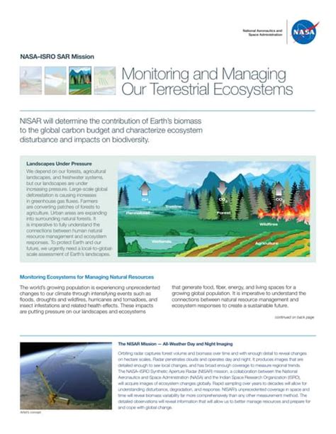 Nisar Nasa Isro Synthetic Aperture Radar Nisar Ecosystems Pdf
