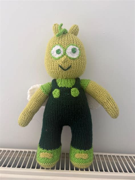 Lu And The Bally Bunch Inspired Greenfly Gus Plush Hand Knitted Soft