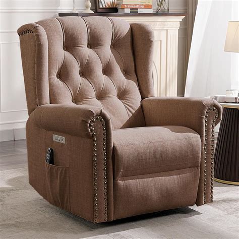 Meetwarm Power Swivel Rocking Glider Recliner Chair With