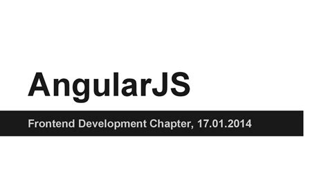 An Introduction To Angularjs Speaker Deck