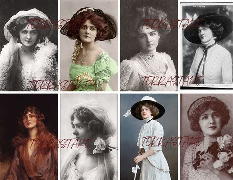 Miss Lily Elsie Vintage Photo Digital Prints For Journal Cards