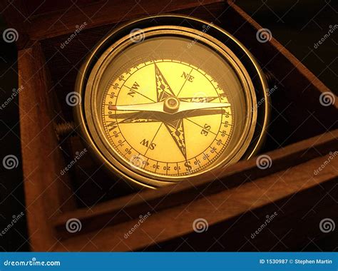 Compass In Box Stock Image Image Of Hike Sail Tour 1530987