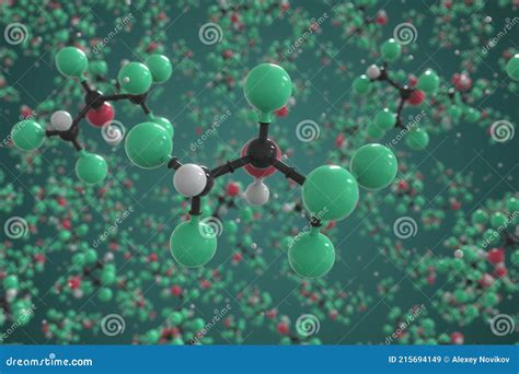 Hexafluoro 2 Propanol Molecule Ball And Stick Molecular Model Chemical 3d Rendering Stock