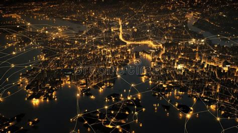 Shapes World Map City Lights Stock Illustration Illustration Of