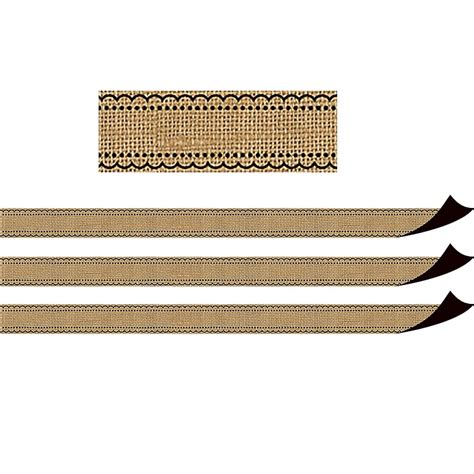 Teacher Created Resources Burlap Design Magnetic Border 24 Feet Per Pack 3 Packs Tcr77391 3