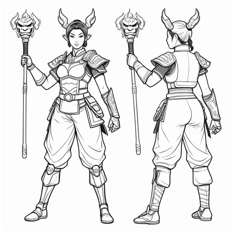 Japanese Mage Female Fighter Concept Art Stable Diffusion Online