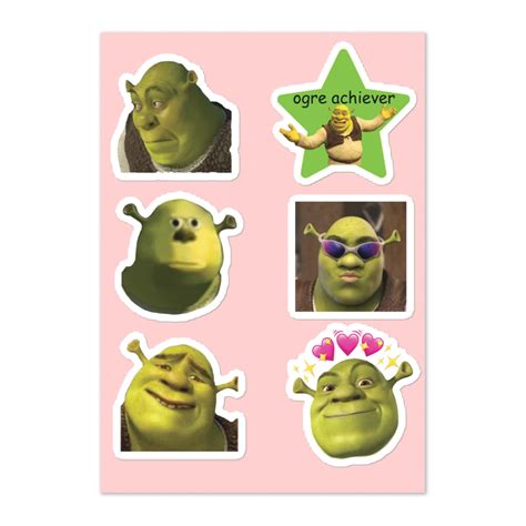 Shrek Meme Sticker Sheet 6 Sticker Etsy