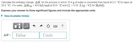 Solved Calculate The Enthalpy Change AH For The Process In Chegg