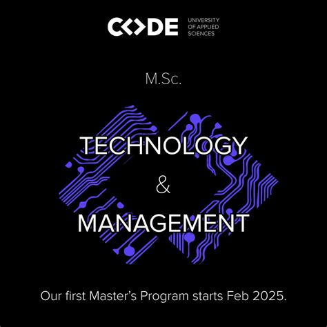 🎓 M․sc․ In Technology And Management At Code Starting February 2025