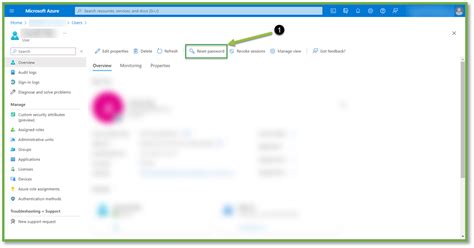 user account password reset work instruction