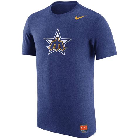 Nike Seattle Mariners Royal Cooperstown Retro Logo Ii Tri Blend T Shirt