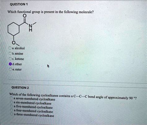 Solved Question Which Functional Group Is Present In The Following
