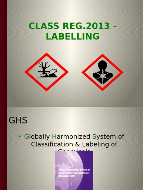 Class Reg 2013 Labelling Pdf Toxicity Environmental Science